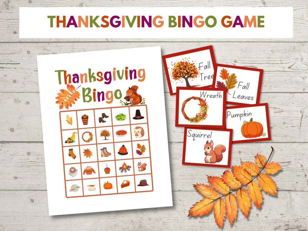 Printable Thanksgiving Bingo Game for Adults and Kids | Family Game ...