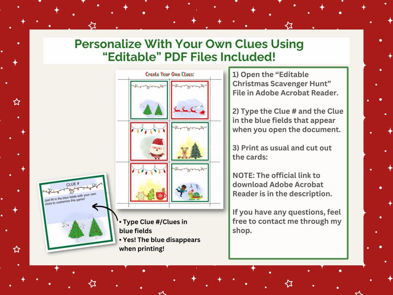 Outdoor Christmas Scavenger Hunt for Kids, Editable Printable Treasure ...