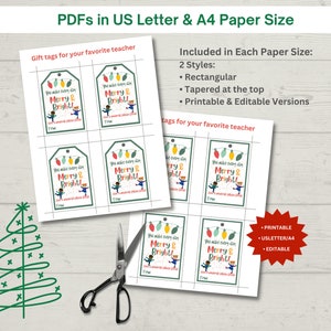 Editable Christmas Gift Tags for Teachers | Teacher Appreciation Gift ...