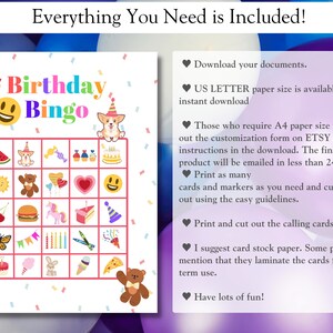 Birthday Party Bingo Game for Kids | Printable Birthday Party Bingo ...