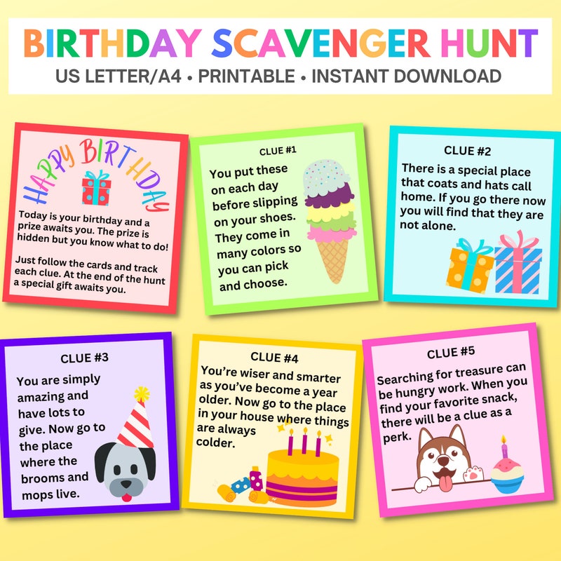 Birthday Scavenger Hunt - Etsy