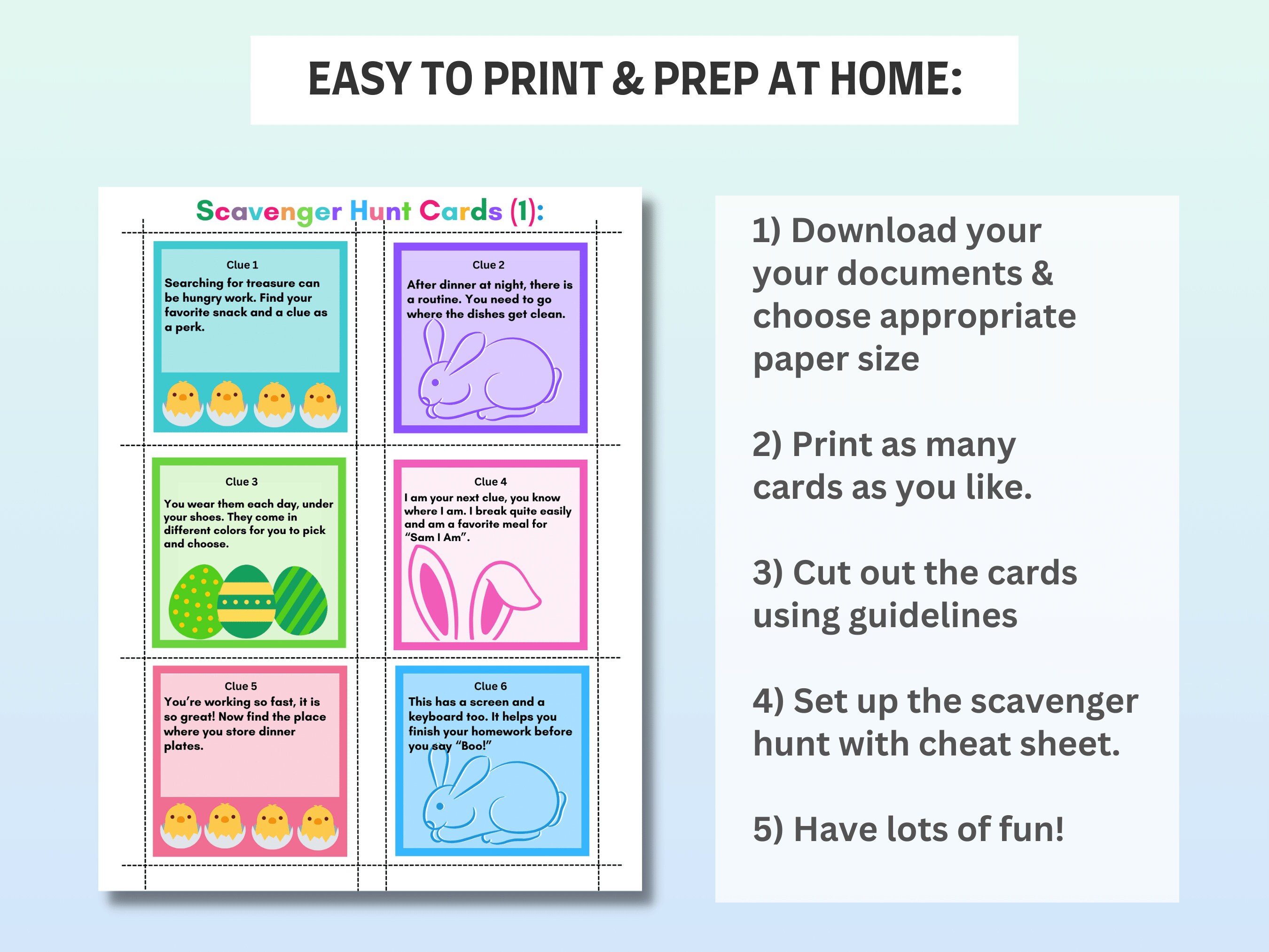 Easter Scavenger Hunt for Kids Editable Indoor Treasure Hunt Easter ...