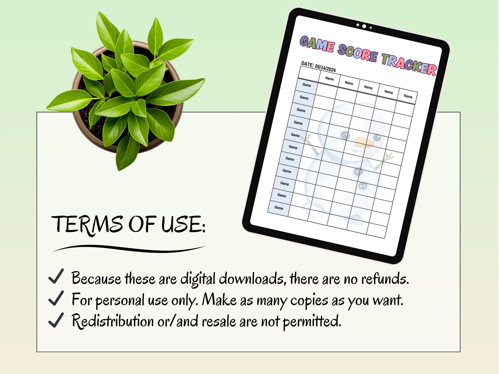 Game Score Tracker Perfect for Family Game Night, Has Seasonal Themes ...