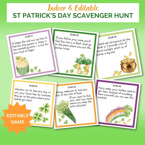 St Patricks Day Scavenger Hunt - Etsy