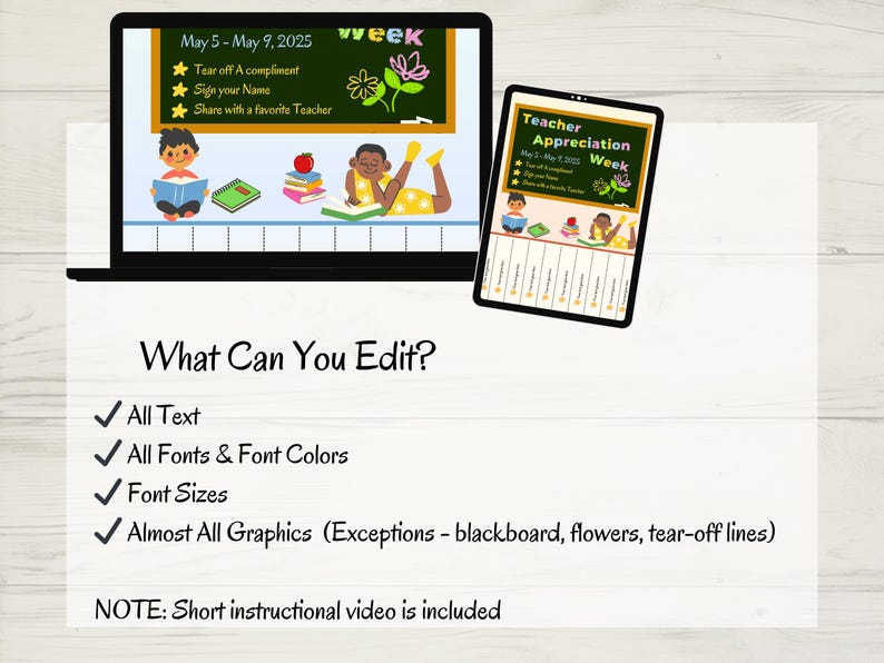 Editable Teacher Appreciation Week Tear-off Flyer, End of School Year ...