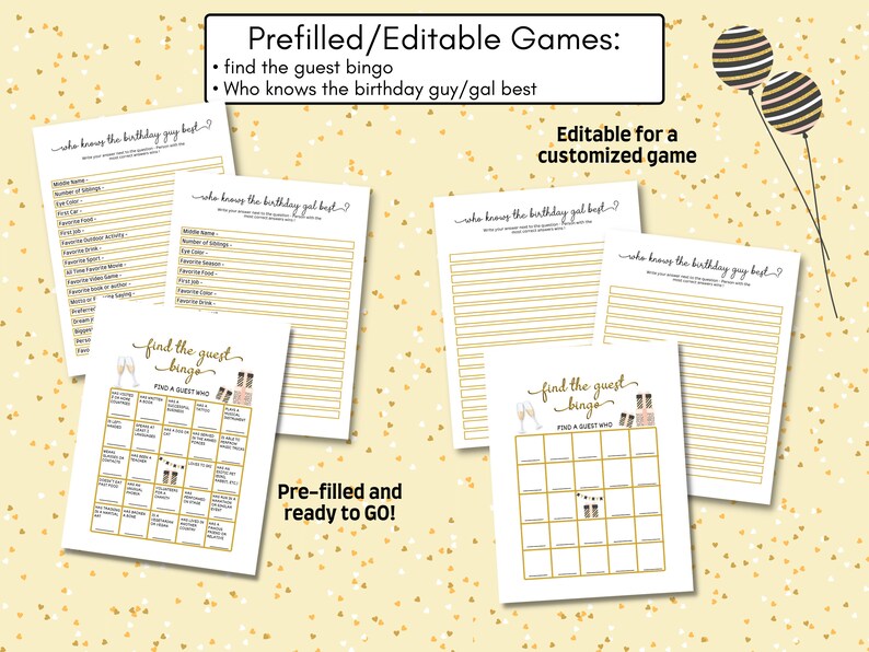 67th Birthday Party Games Bundle, Born in 1959 Games, Editable Sixty ...