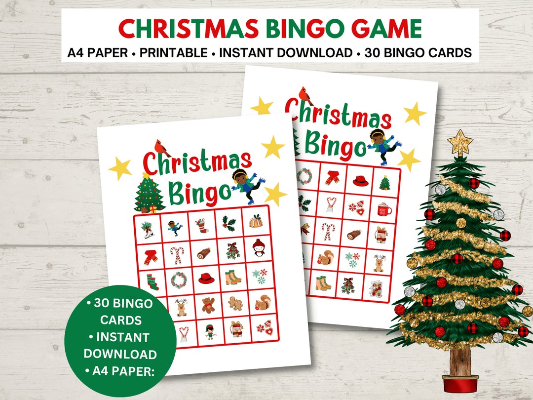 Printable Christmas Bingo Game for Adults and Kids | Family Game Night ...