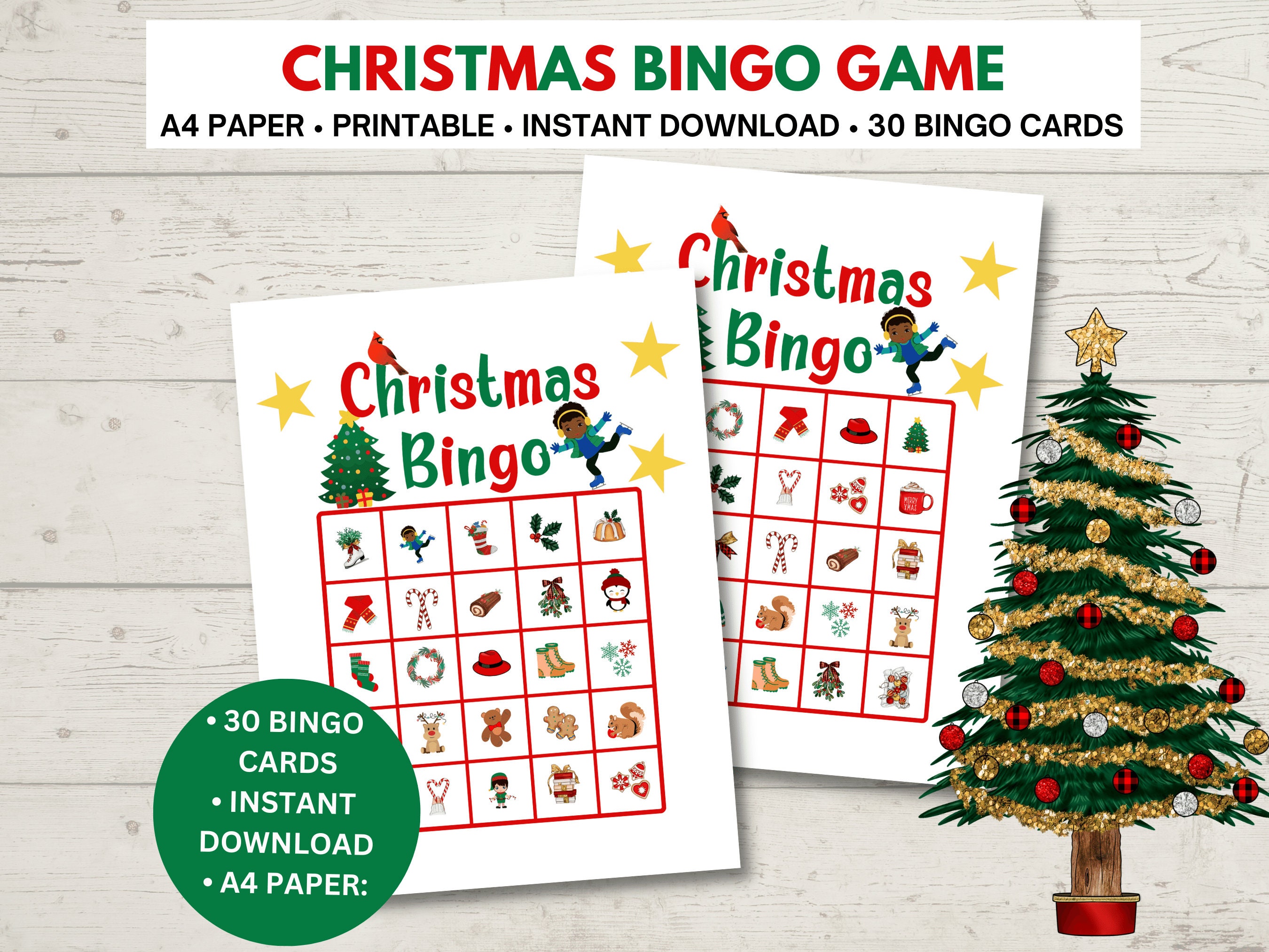 Printable Christmas Bingo Game for Adults and Kids | Family Game Night ...