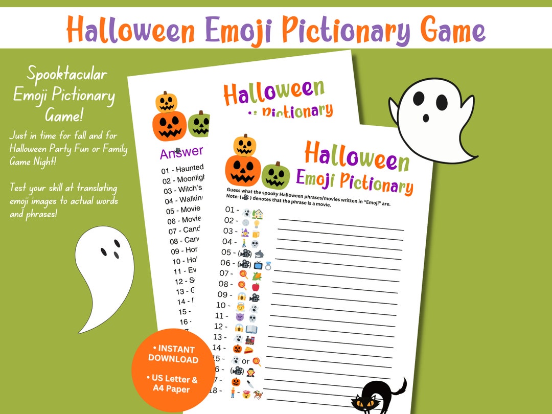 Halloween Emoji Pictionary Game | Family Game Nights, Fall Emoji ...