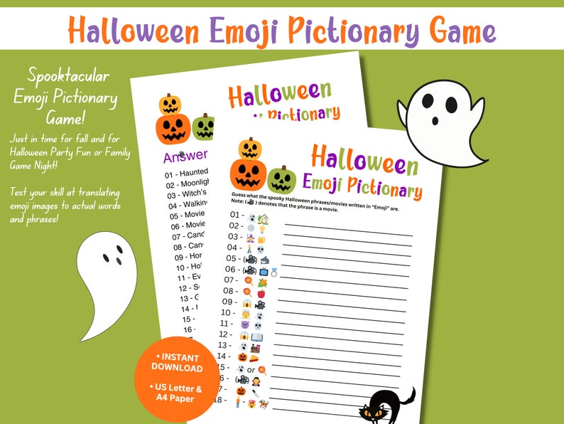 Halloween Emoji Pictionary Game | Family Game Nights, Fall Emoji ...