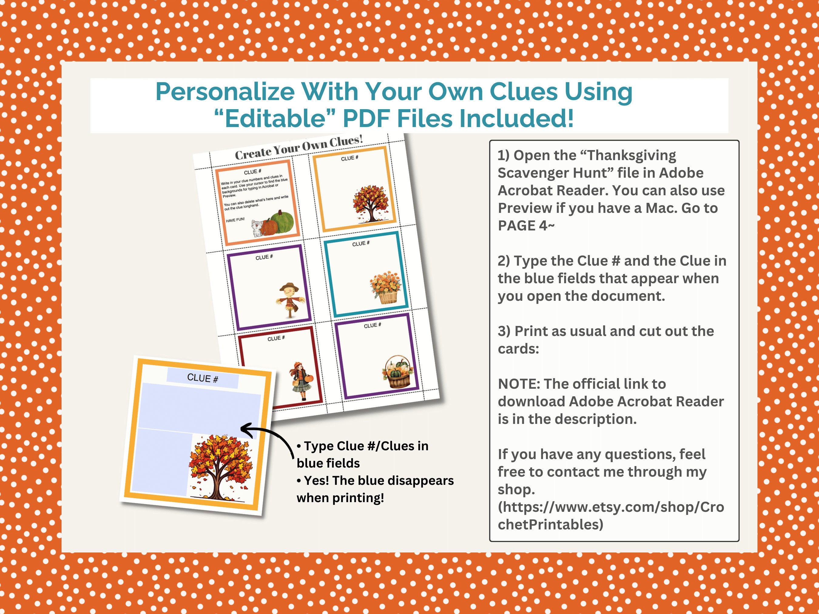 Editable Indoor Thanksgiving Scavenger Hunt Game for Kids Thanksgiving ...