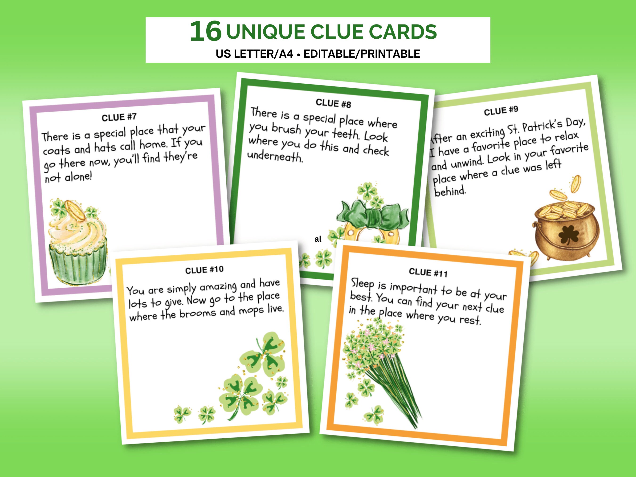 Editable Indoor St Patricks Day Scavenger Hunt for Kids | Printable ...