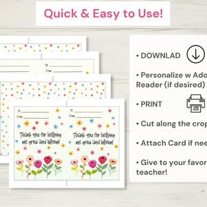 Editable Teacher Appreciation Week Gift Card Holder, Personalized End ...