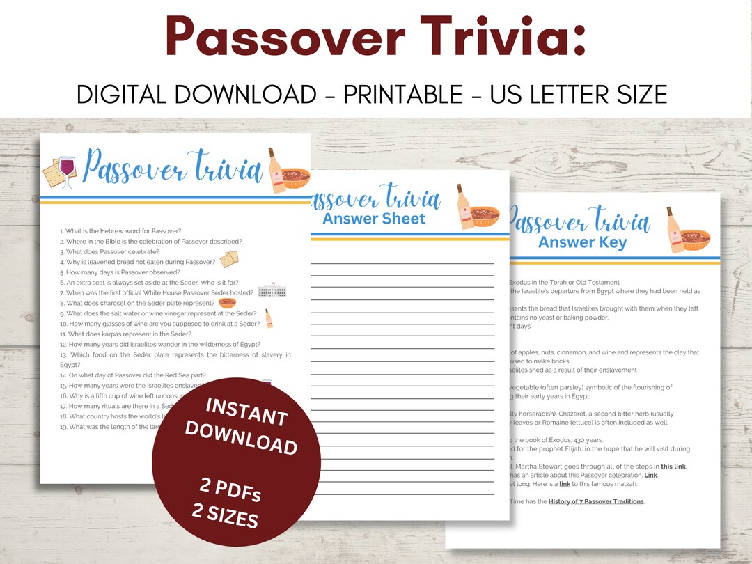 Happy Passover Trivia | Trivia Game Night | Family Game Night ...