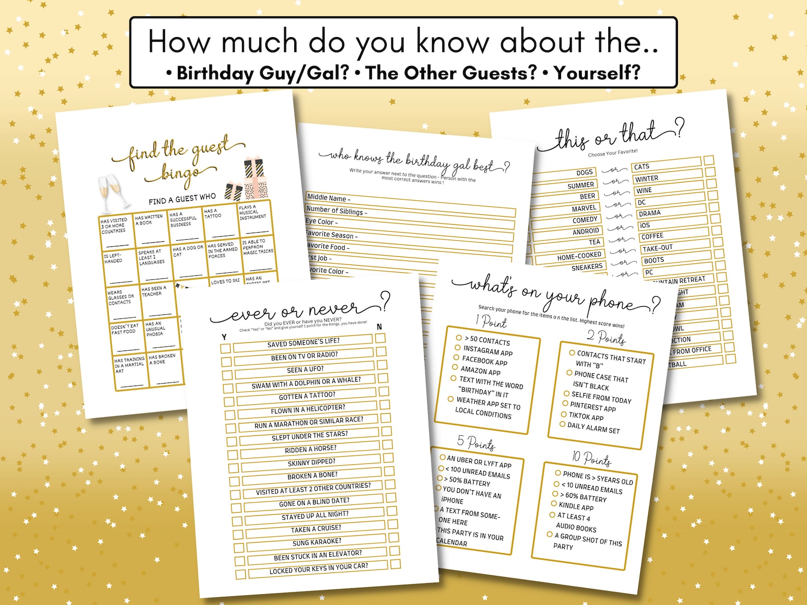 61st Birthday Party Games Bundle | Born in 1964 Games | Editable Sixty ...