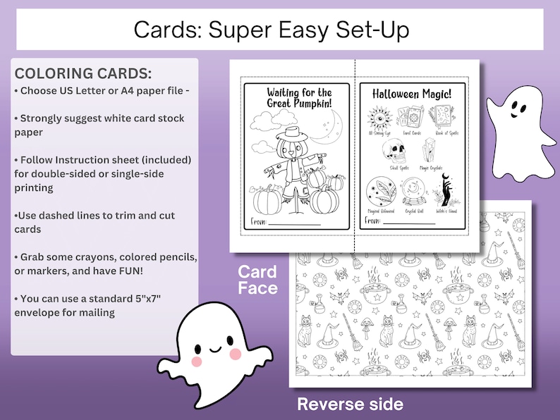 Printable Halloween Coloring Pages and Cards for Kids to Color and ...