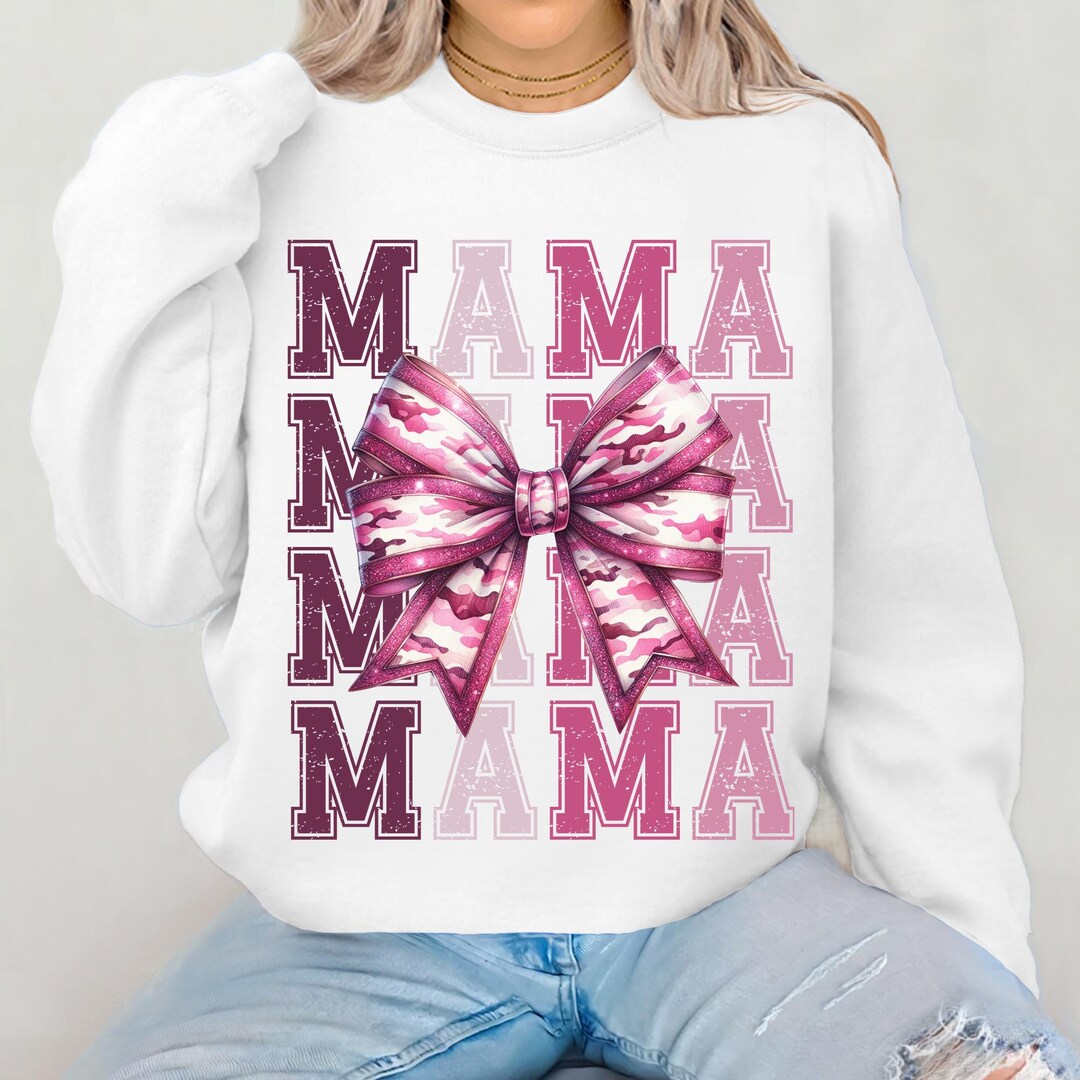 Pink Camo Mama Hunting PNG, Camo Coquette Bow Design, Mama Shirt Design ...