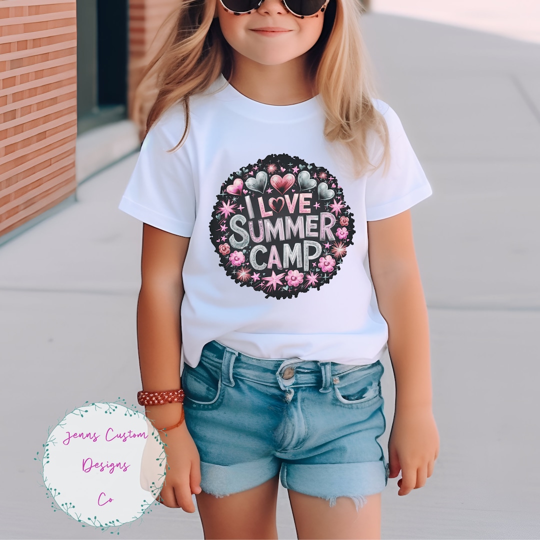 I Love Summer Camp PNG Image, Summer Camp Girls Shirt Design, Colorful ...