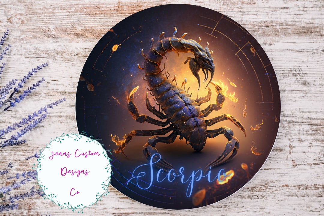 Scorpio Zodiac Sign Sublimation Round Door Hanger Design PNG ...