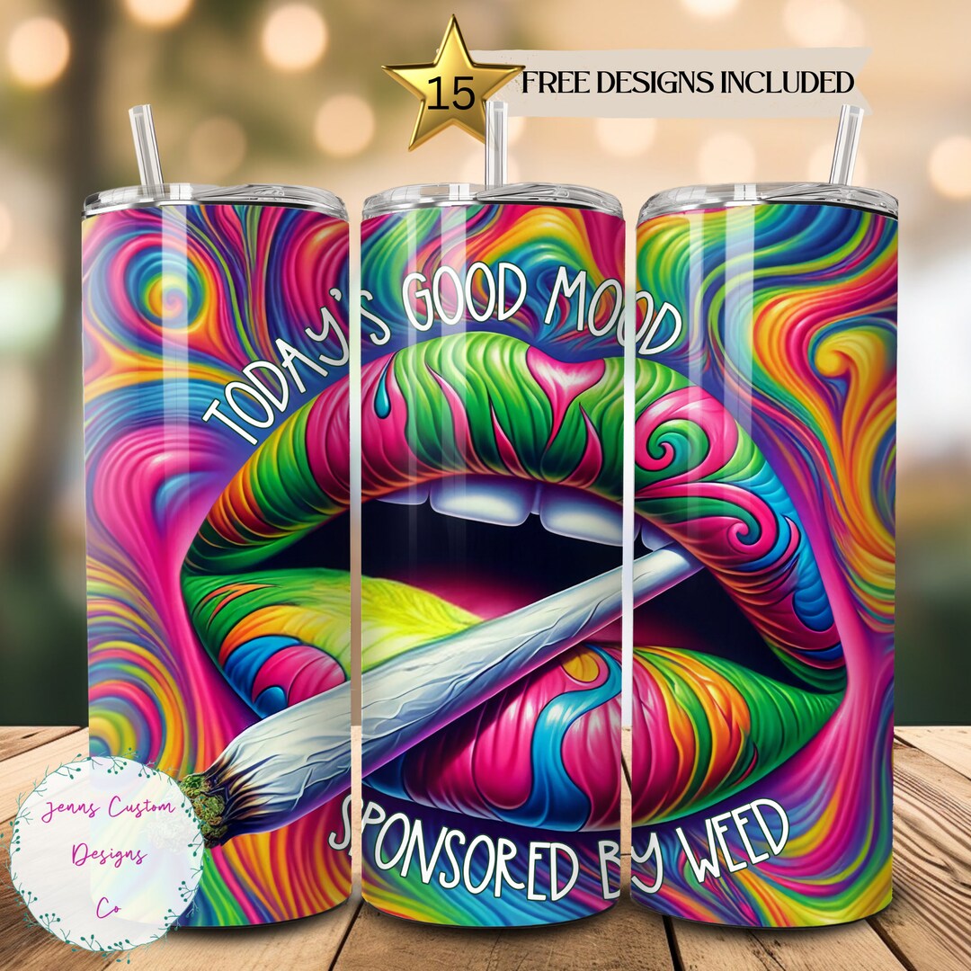 Weed Smoker, Psychedelic Lips, 420 Tumbler Design 20 Oz Skinny Tumbler ...