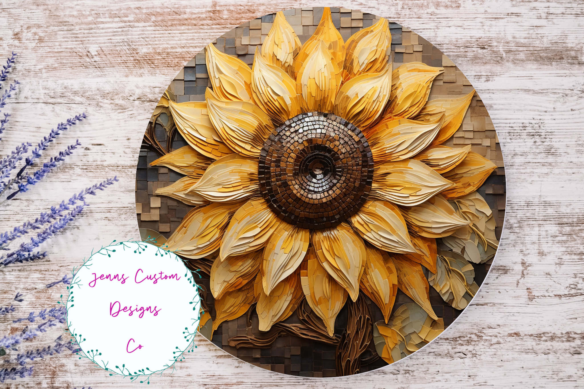 Fall Sunflower Sublimation Round Door Hanger Design PNG - Etsy