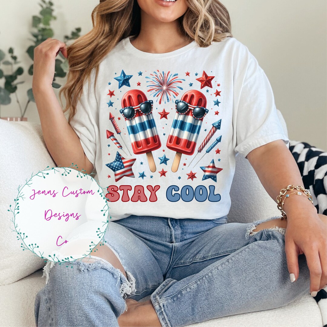 Red White and Blue Popsicles, Stay Cool Instant Download, Digital ...
