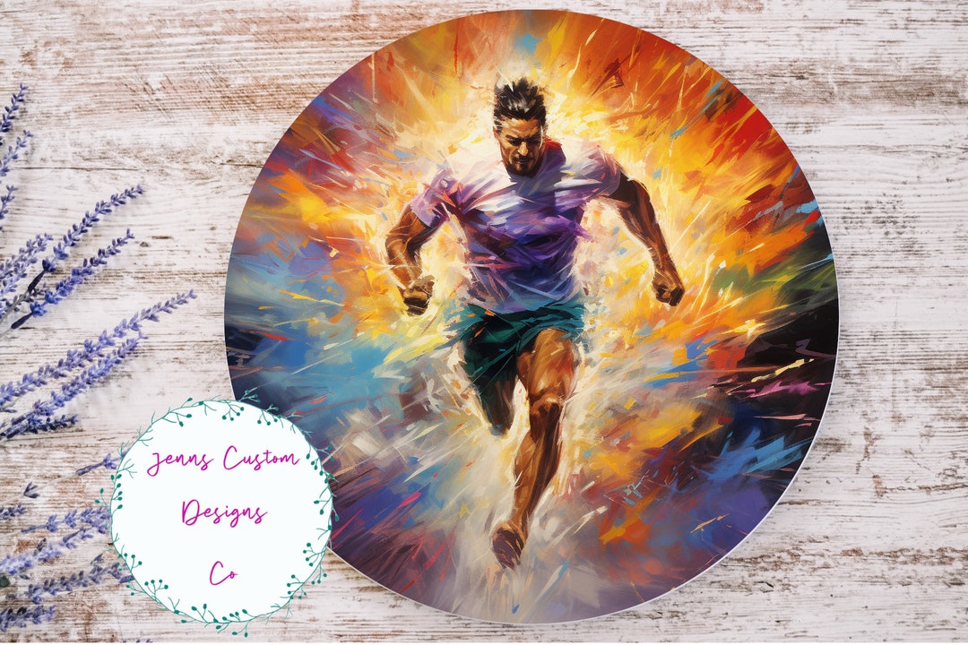 Graffiti Art Male Runner Sublimation Round Door Hanger Design PNG ...