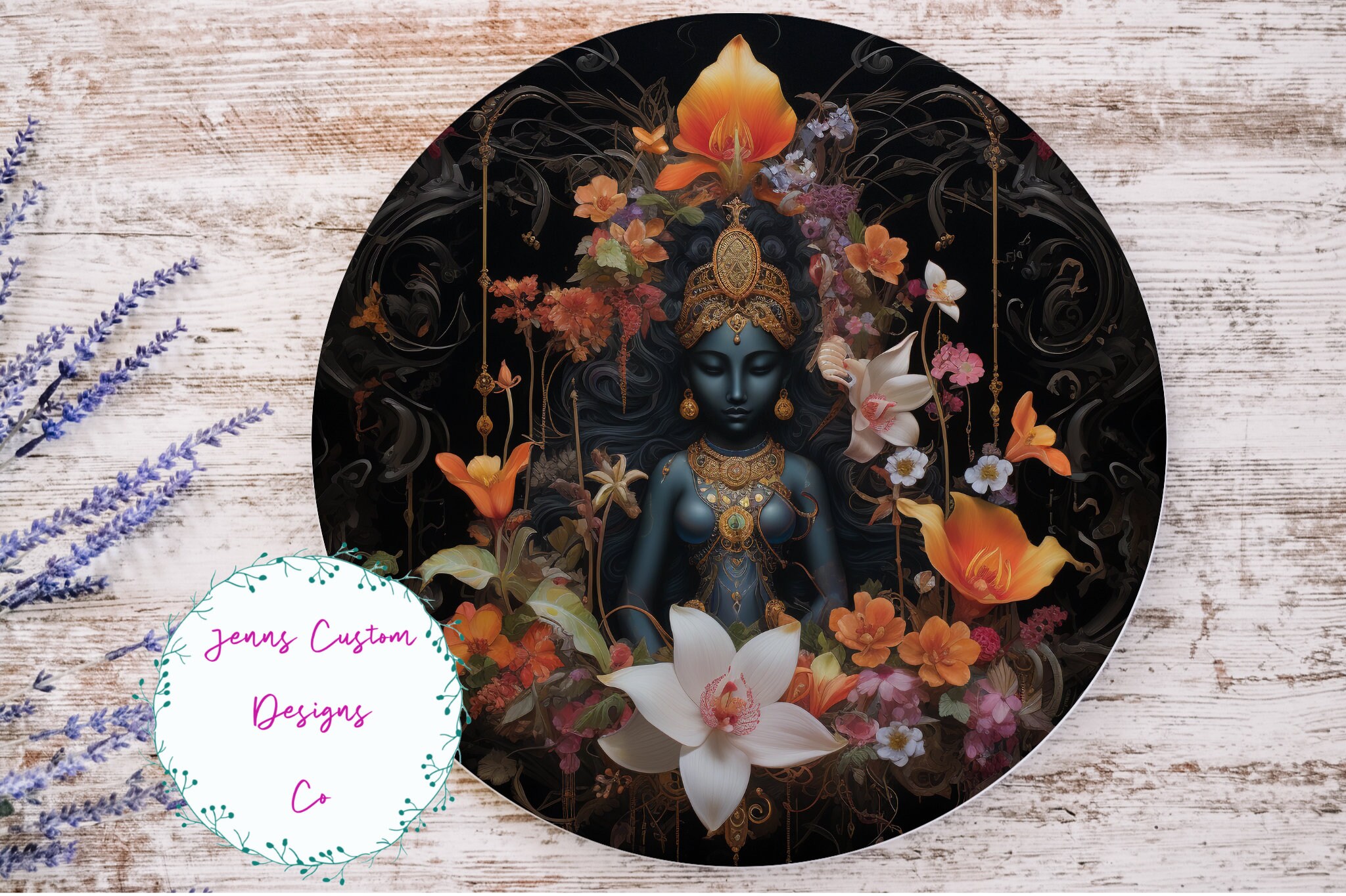 Pretty Hindu Meditation Idol Sublimation Round Door Hanger - Etsy