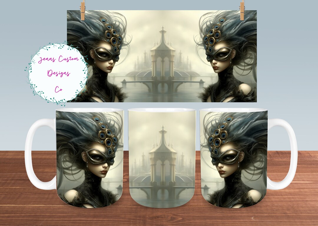 Beautiful Steampunk Woman Mug Sublimation Design, Digital Download PNG ...