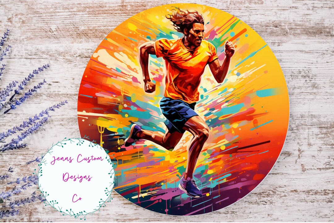 Graffiti Art Runner Sublimation Round Door Hanger Design PNG ...