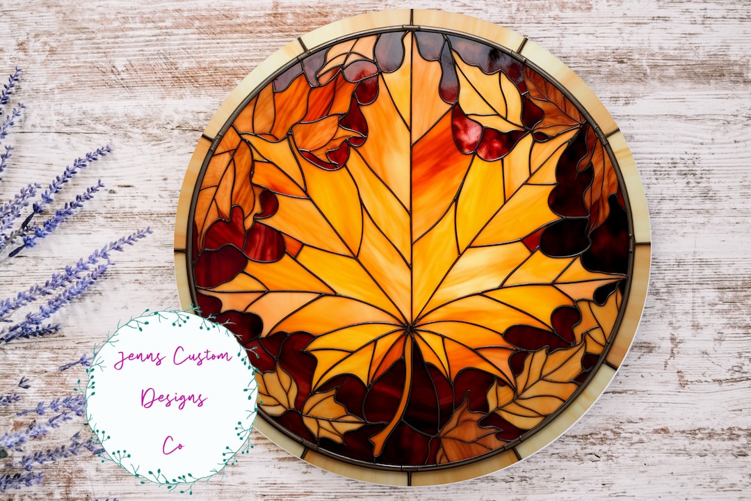 Fall Maple Leaf Sublimation Round Door Hanger Design PNG, Sublimation ...