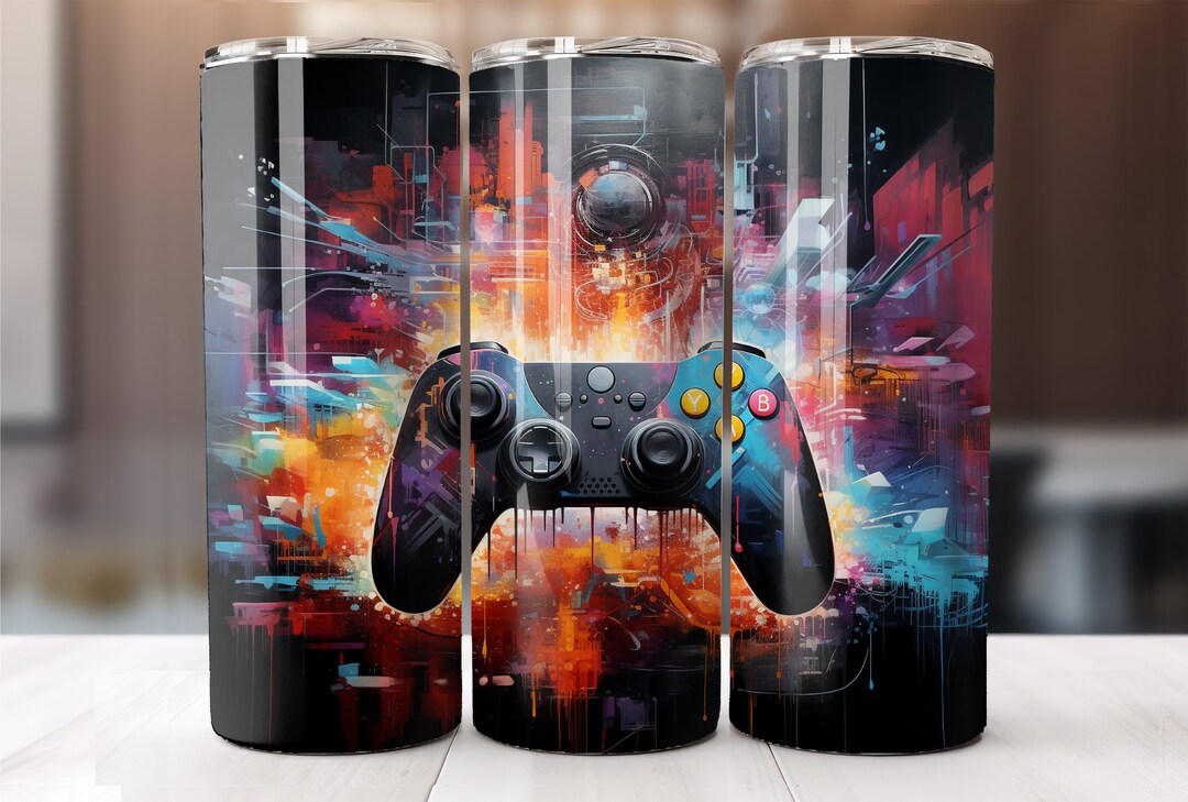 Gaming Controller, Gamer, Graffiti 20 Oz Skinny Tumbler Sublimation ...