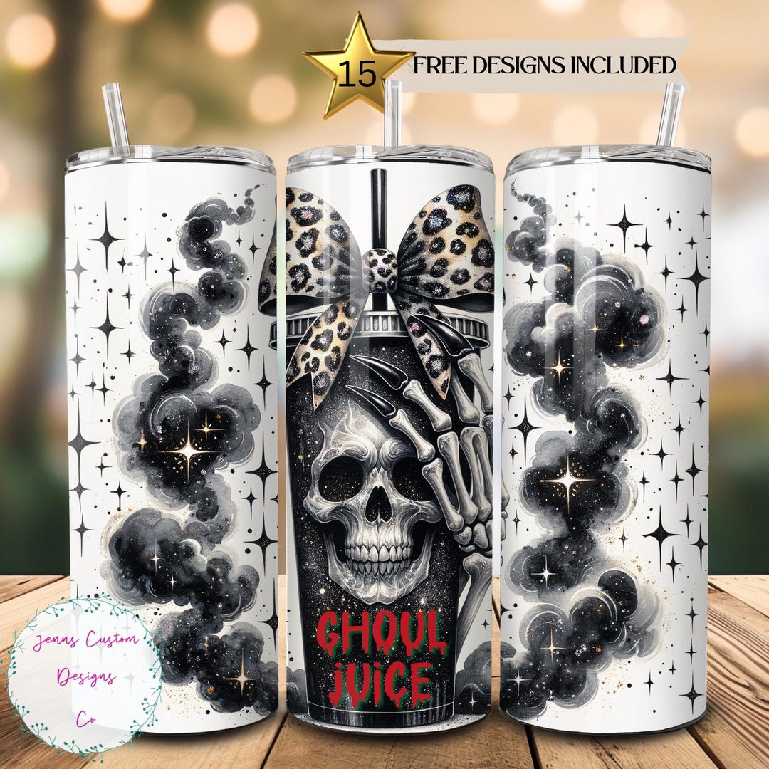 Ghoul Juice Skeleton, Halloween Coquette Bow, Skinny Tumbler ...