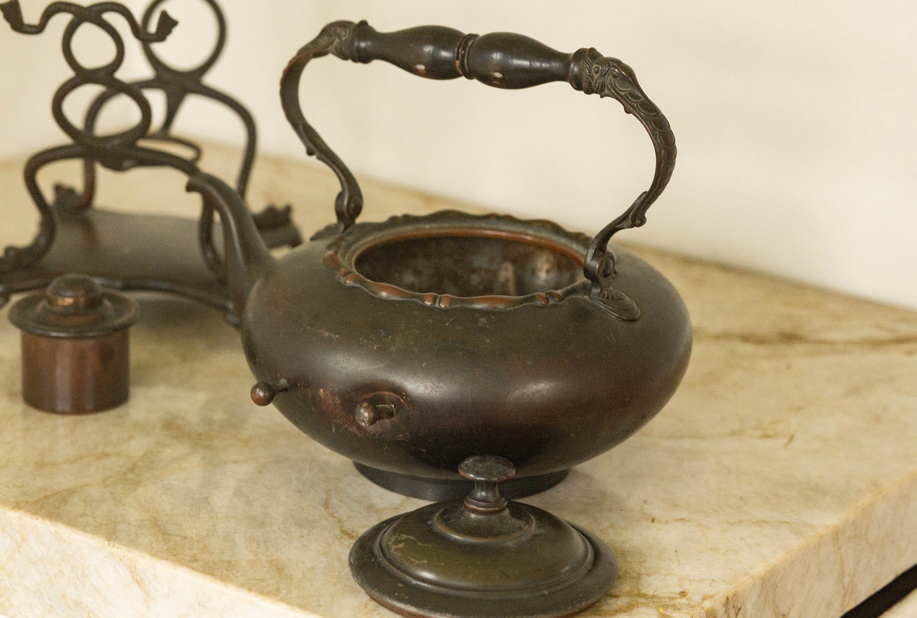 Rare Antique 19th Century Copper Tilting Teapot With Stand - Etsy