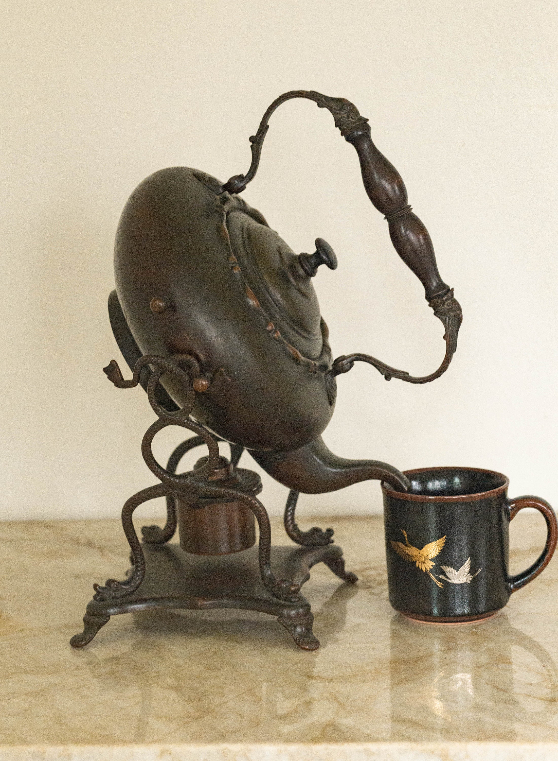 Rare Antique 19th Century Copper Tilting Teapot With Stand - Etsy