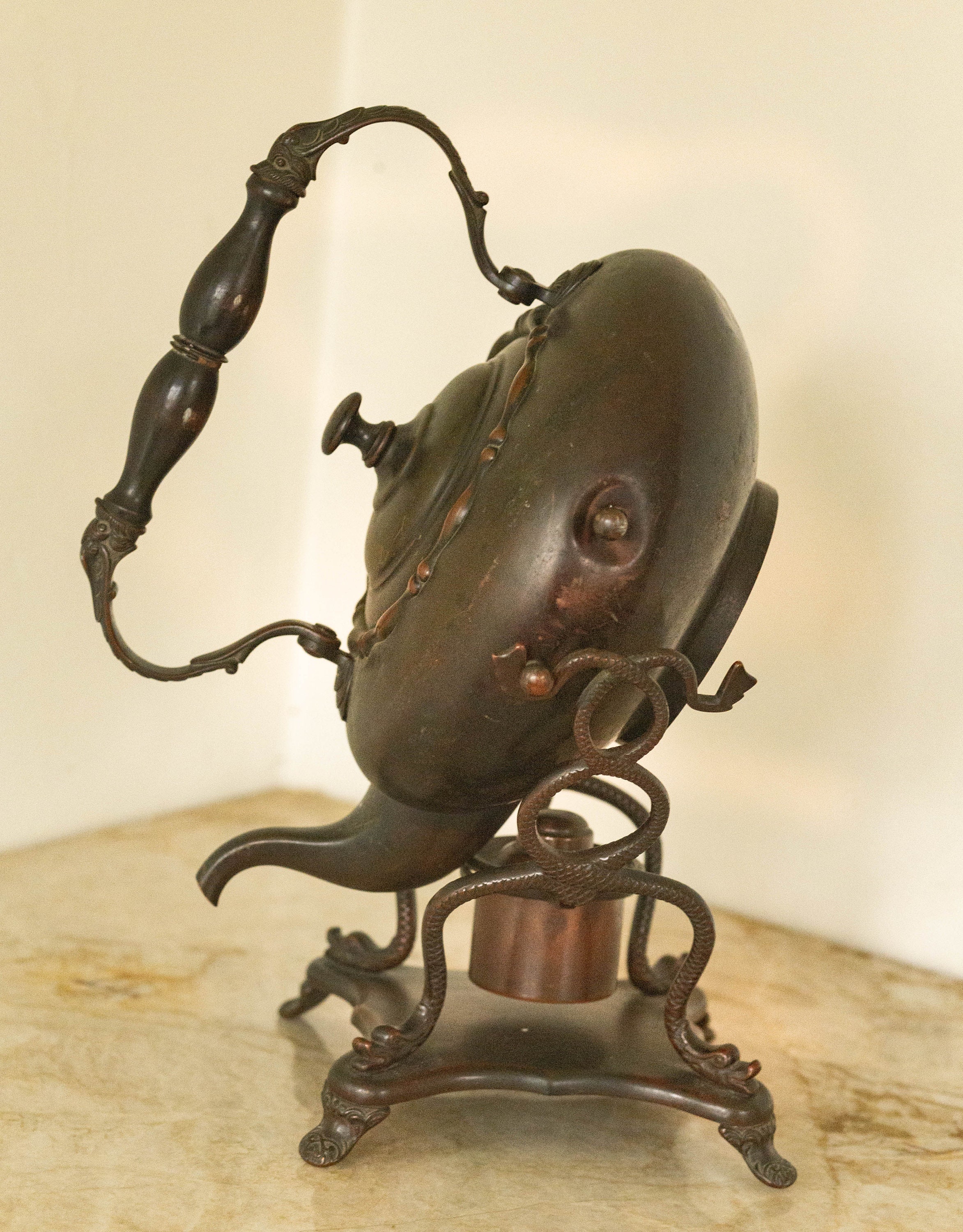 Rare Antique 19th Century Copper Tilting Teapot With Stand - Etsy