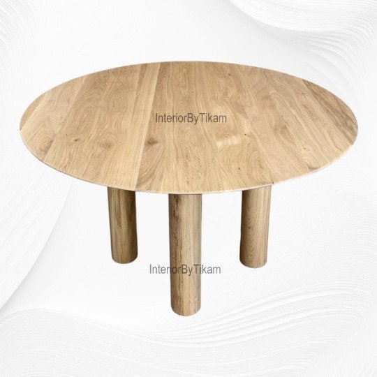 White Oak Dining Round Dining Table - Etsy