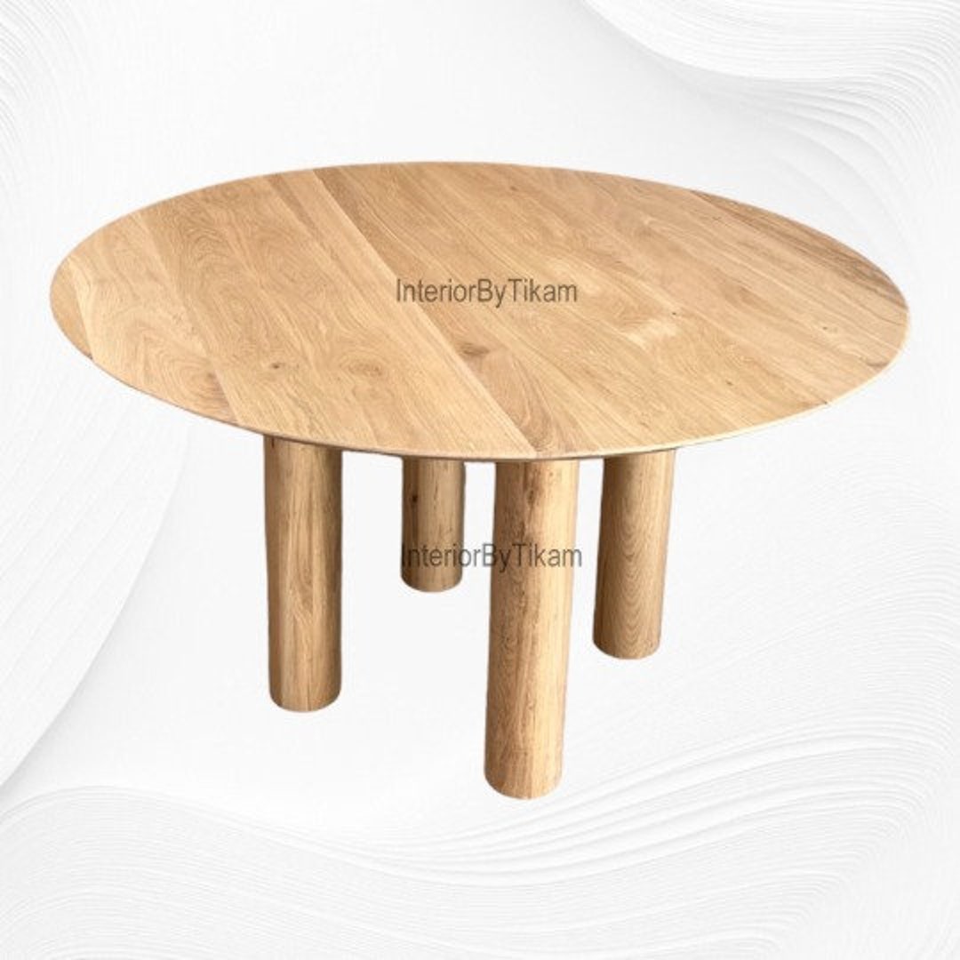 White Oak Dining Round Dining Table - Etsy