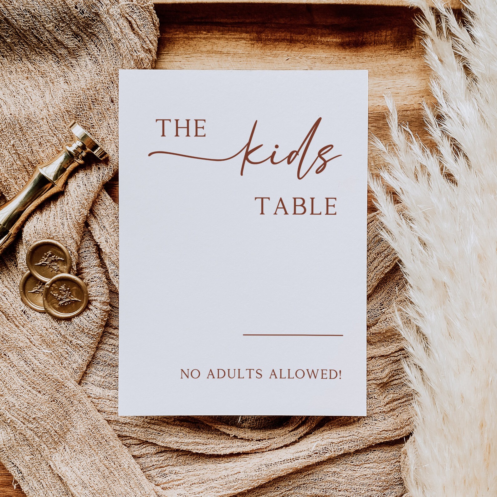 Kids Table Sign Template, Kids Table Wedding Sign, Custom Kids ...