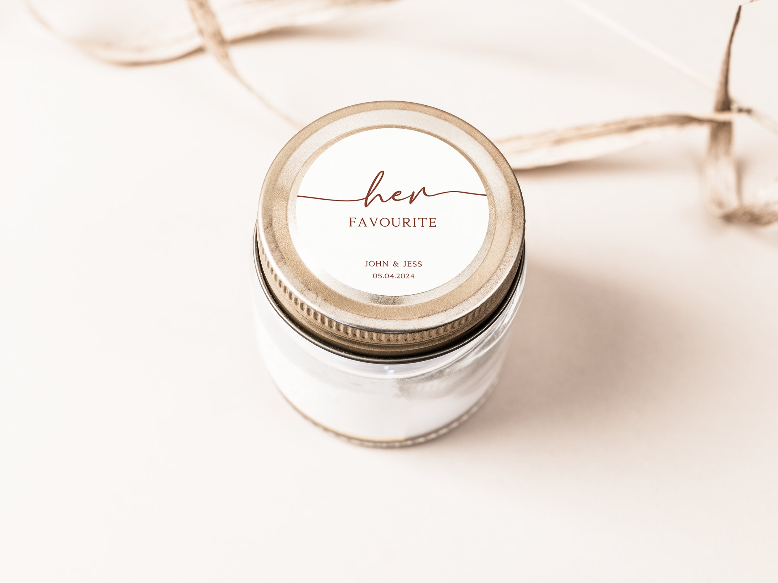 Wedding Favor Sticker Template, Editable His Favourite Her Favourite ...