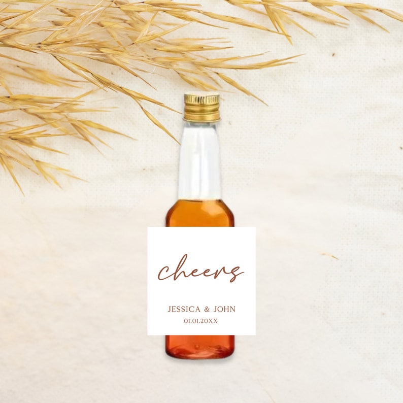 Shot Bottle Label Templates, DIY Wedding Favors, Custom Labels for Mini ...