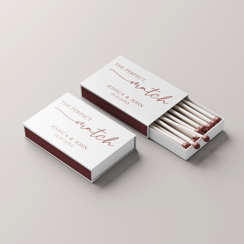 Matchbox Label Template, Editable Wedding Favor Stickers, Custom ...