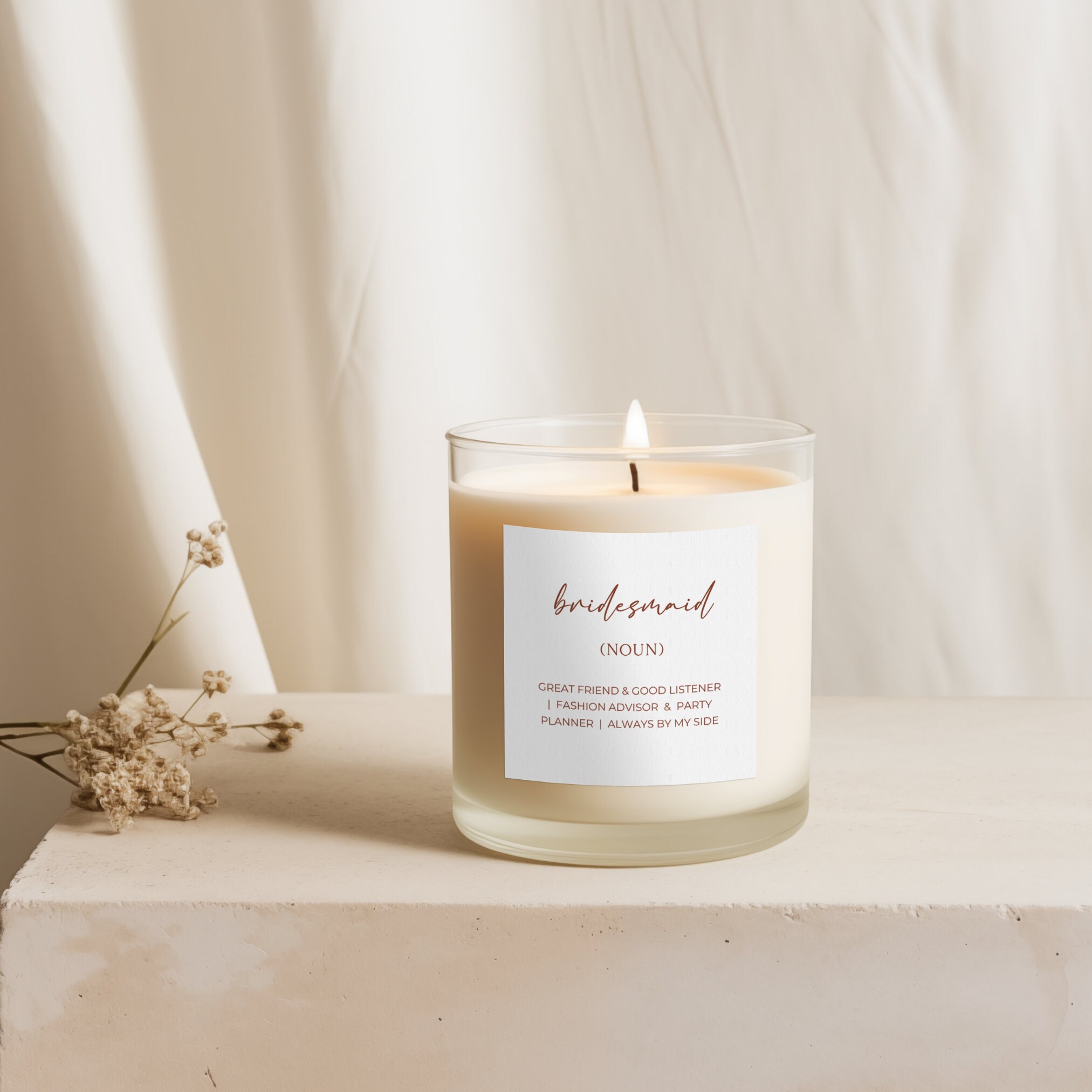 Bridesmaid Proposal Candle Label Template | Editable Bridesmaid Candle ...