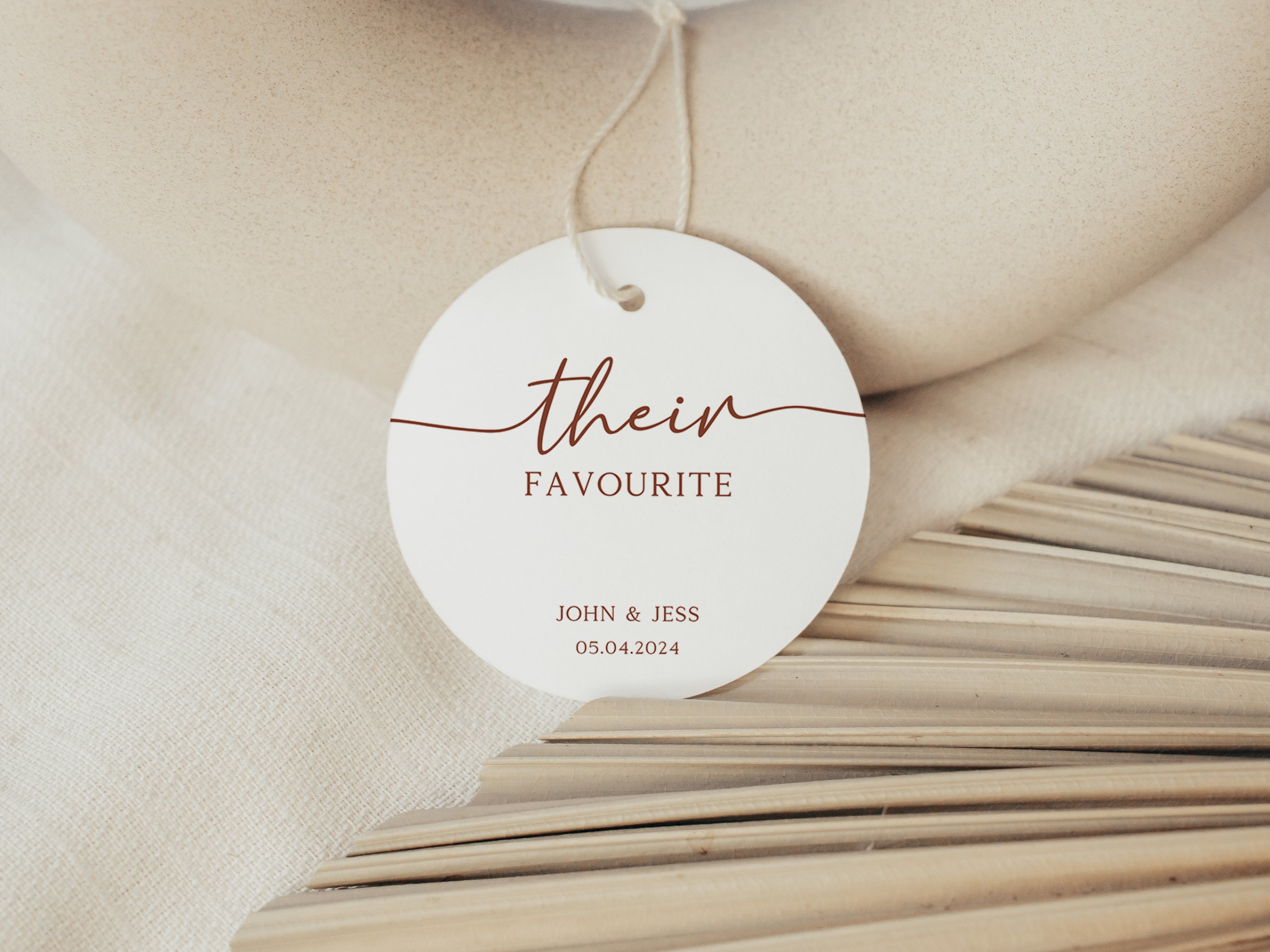 Wedding Favor Sticker Template, Editable His Favourite Her Favourite ...