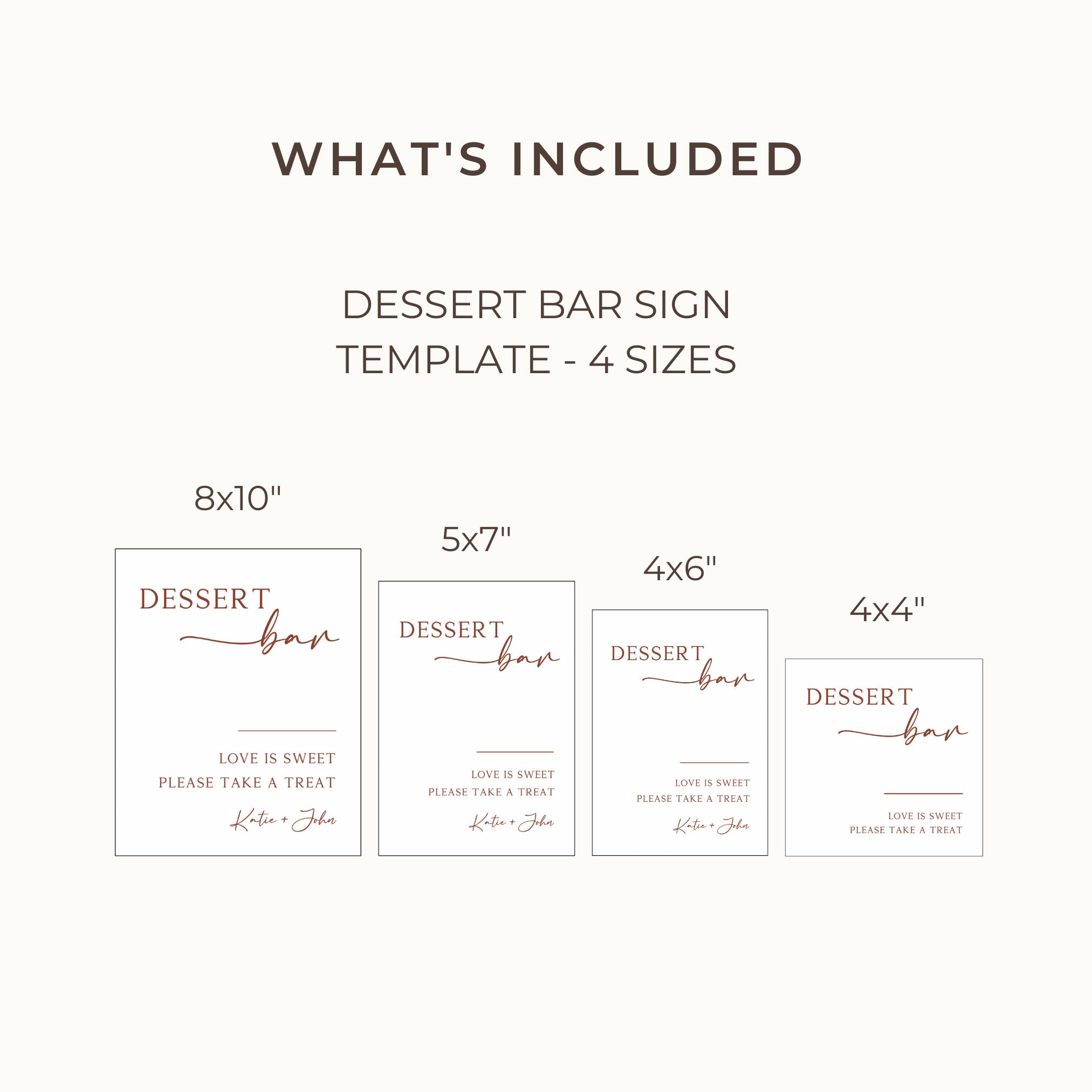 Dessert Bar Sign Template, Editable Dessert Table Wedding Sign, Modern ...