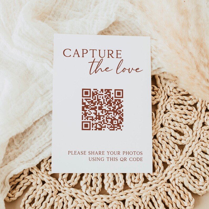 Capture the Love Wedding Sign Template, QR Code Sign, Share the Love ...