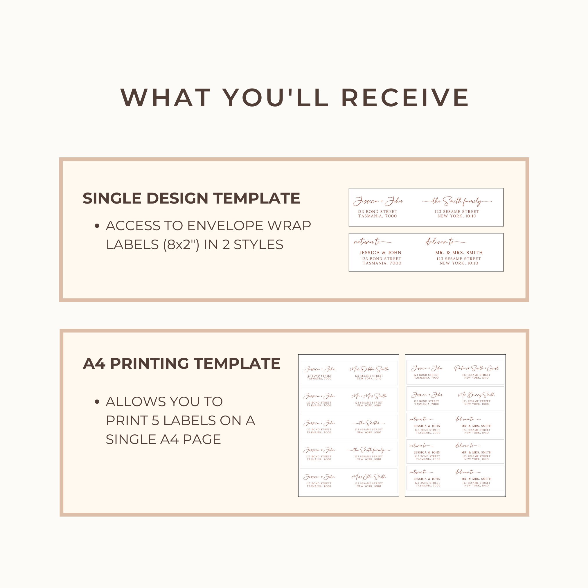 Envelope Wrap Template, Editable Wrap Around Labels, 8x2 Envelope ...