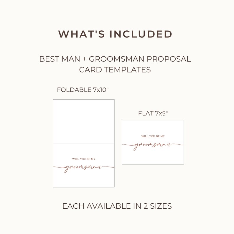Groomsman Proposal Card Template, Printable Best Man Proposal Card ...