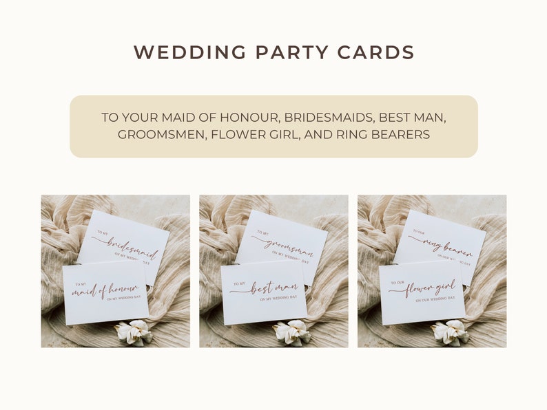 Editable Wedding Day Card Set, Wedding Card Template Bundle, Printable ...