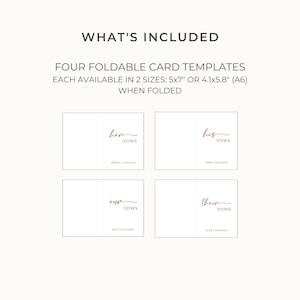 Wedding Vows Card Template, Printable His and Hers Vows Card, Our Vows ...
